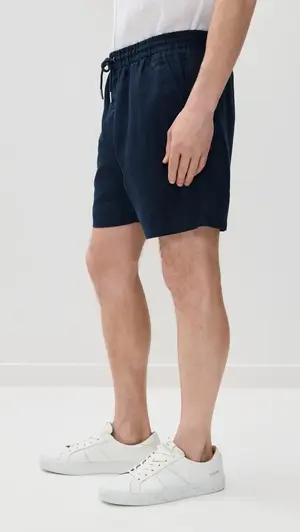 Nn07 Gregor Drawstring Linen Shorts - Navy Blue