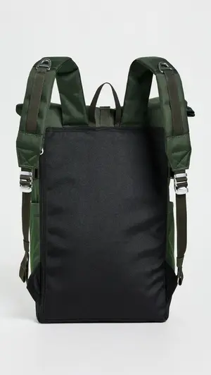 SANDQVIST Icon Medium Rolltop Backpack - Dawn Green With Dark Brown