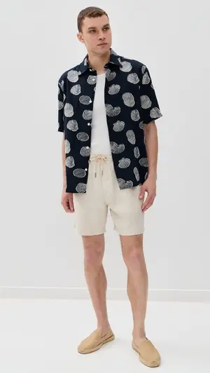 Nn07 Gregor Drawstring Linen Shorts - Oat