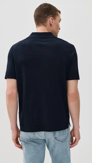 Nn07 Ryan Cotton Linen Polo - Navy Blue
