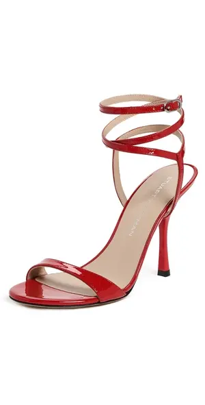STUART WEITZMAN Nudist Wrap Sandals 100mm - Cherry