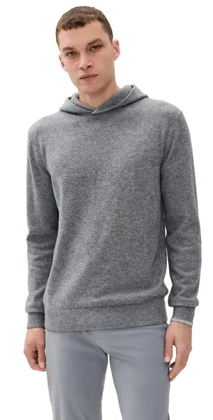 Greyson Cashmere Blend Hoodie Sweater - Smoke Heather