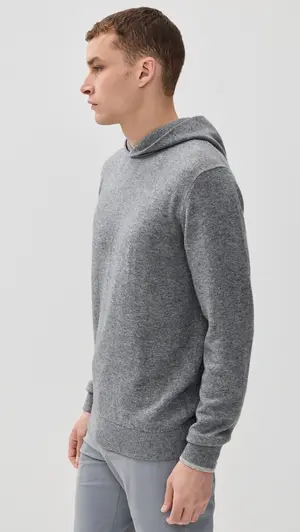 Greyson Cashmere Blend Hoodie Sweater - Smoke Heather