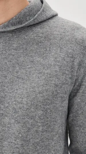 Greyson Cashmere Blend Hoodie Sweater - Smoke Heather