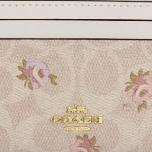 COACH OUTLET Coach Mini Skinny Id Case In Signature Canvas With Floral Print
