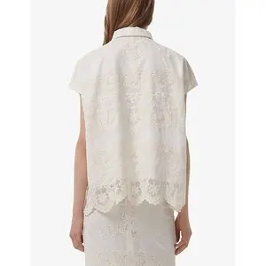 LEEM Collared Lace Top