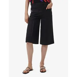 LEEM Wide-leg Cropped Woven Trousers