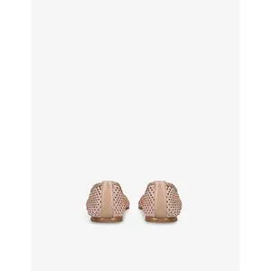 Dear Frances Balla Crystal-mesh Flats - Blush