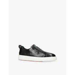 Santoni Clean Icon Victory Leather Low-top Trainers - Black