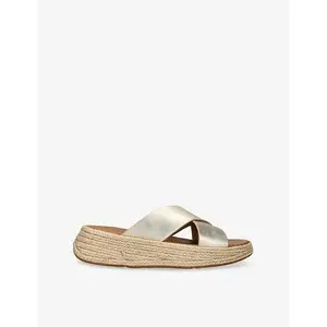 Fitflop F-mode Leather Flatform Sliders
