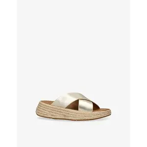 Fitflop F-mode Leather Flatform Sliders