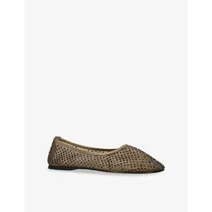 Dear Frances Balla Crystal-mesh Flats - Brown