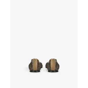 Dear Frances Balla Crystal-mesh Flats - Brown