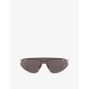 Bottega Veneta Bv1272s Rectangle-frame Sunglasses - Silver