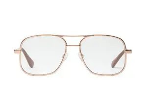 CADDIS Metamodernist Scout Reading Glasses - Polished Rose Gold Green