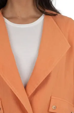 Kut From The Kloth Open Front Linen Blend Jacket