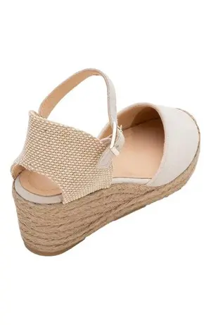 FOREVER & ALWAYS SHOES Aldea Leather Platform Espadrille - Beige Suede Leather