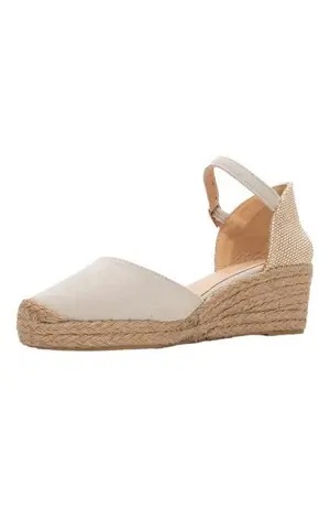 FOREVER & ALWAYS SHOES Aldea Leather Platform Espadrille - Beige Suede Leather