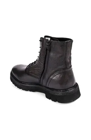 ROAN Lace-up Combat Boots With Zipper