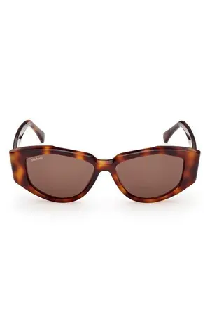 Max Mara Lee 52mm Round Frame Sunglasses - Havana/ Shiny Pale Gold/ Brown
