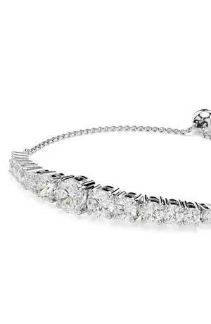 SWAROVSKI Matrix Graduated Zirconia Slider Bracelet - White/ Silver