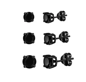 DONATELLO GIAN 3-pack Stud Earrings Sterling Silver Rhodium-plated - Black