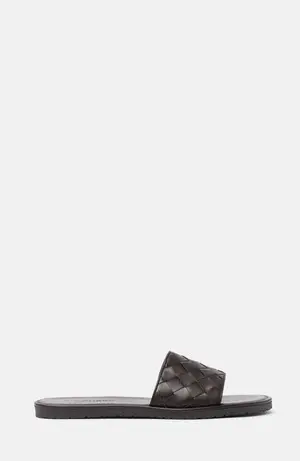 SCAROSSO Ulisse Woven Leather Sandals - Dark Brown - Calf