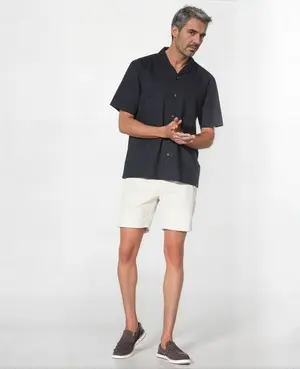 LEDGER & FORD Marina Chevron Shirt - Black