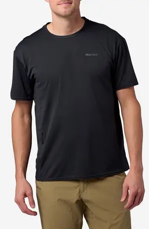 MARMOT Airexchange Solarshield Upf Crewneck T-shirt - Black
