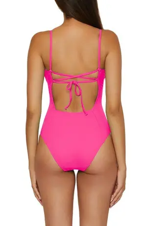 BCA BY REBECCA VIRTUE Shirred One-piece Swimsuit - Magenta