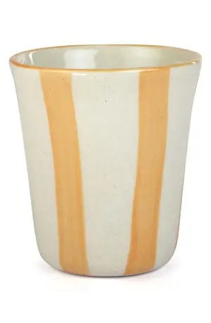 CASA AMAROSA Stripe Ceramic Drinking Glass - Yellow