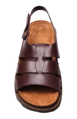 A. VEER Maldiva Back-strap Sandal - Brown Leather