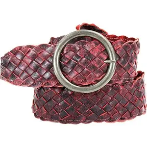 Bed Stu Dreamweaver Wide Leather Belt - Red Black Delux