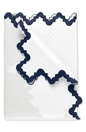 MATOUK Aziza Matelassé Coverlet - Navy