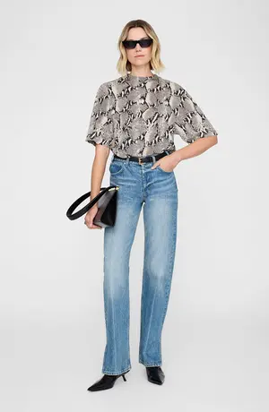 ANINE BING Avi Tee Washed Python