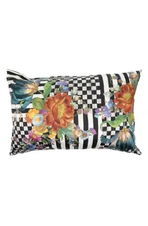 MACKENZIE-CHILDS Courtly Flower Market Lumbar Pillow - Black Multi