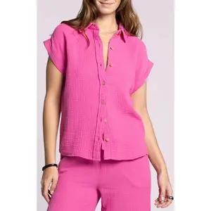 THREAD & SUPPLY Verna Cotton Gauze Button-up Shirt