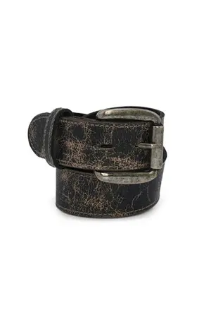 Bed Stu Meander Leather Belt - Black Lux