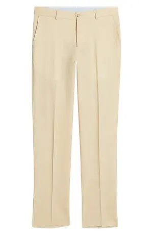 Berle Flat Front Linen Trousers - Butter