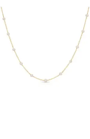 Ef Collection Mother-of-pearl Station Necklace - 14k Yellow Gold / Pearls