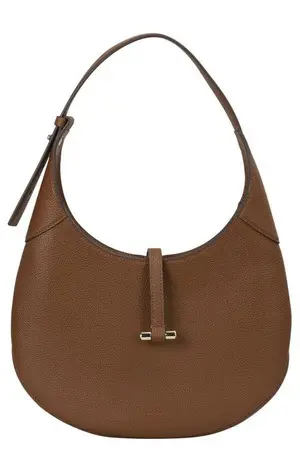 BOSS Lidney Leather Hobo Bag - Medium Brown