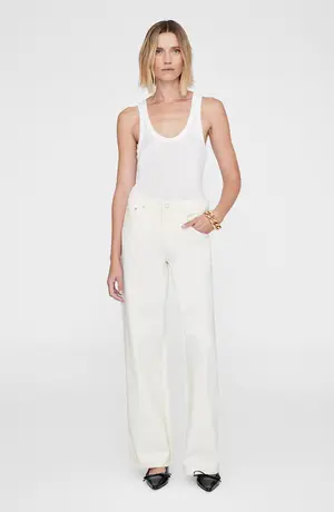 ANINE BING Manon Wide Leg Jean - Ecru
