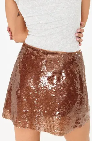 Cami Nyc Riyo Sequin Miniskirt - Carob