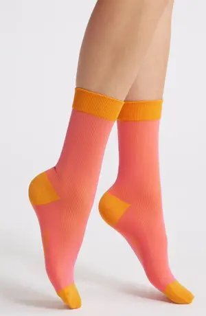 ITEM M6 Two-tone Rib Compression Crew Socks - Lollipop