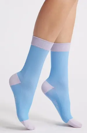 ITEM M6 Two-tone Rib Compression Crew Socks - Marshmellow