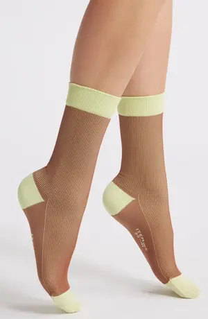 ITEM M6 Two-tone Rib Compression Crew Socks - Mint Chocolate