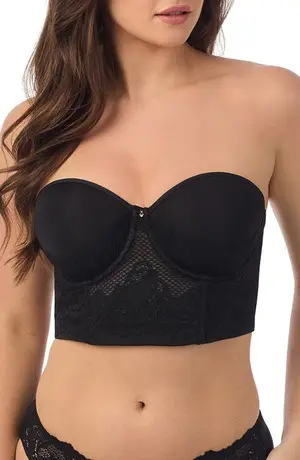 Le Mystère Lace Allure Underwire Bustier - Black