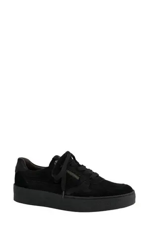 Paul Green Leather Zip Sneaker - Black Combo