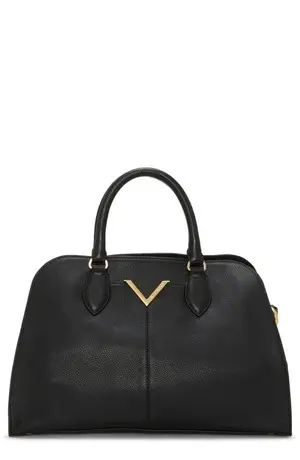 Vince Camuto Tasha Croc Embossed Leather Satchel - Black