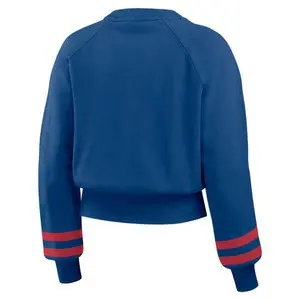 WEAR BY ERIN ANDREWS Chicago Cubs Vintage Washed Cropped Pullover Sweatshirt